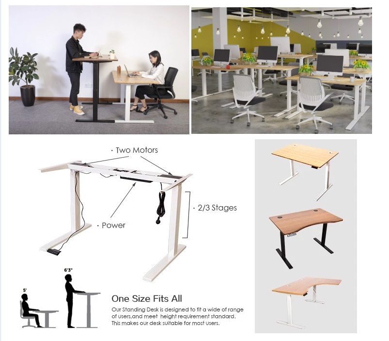 Buy Adjustable Height Bamboo Office Desk With Electric Motor Contro ...