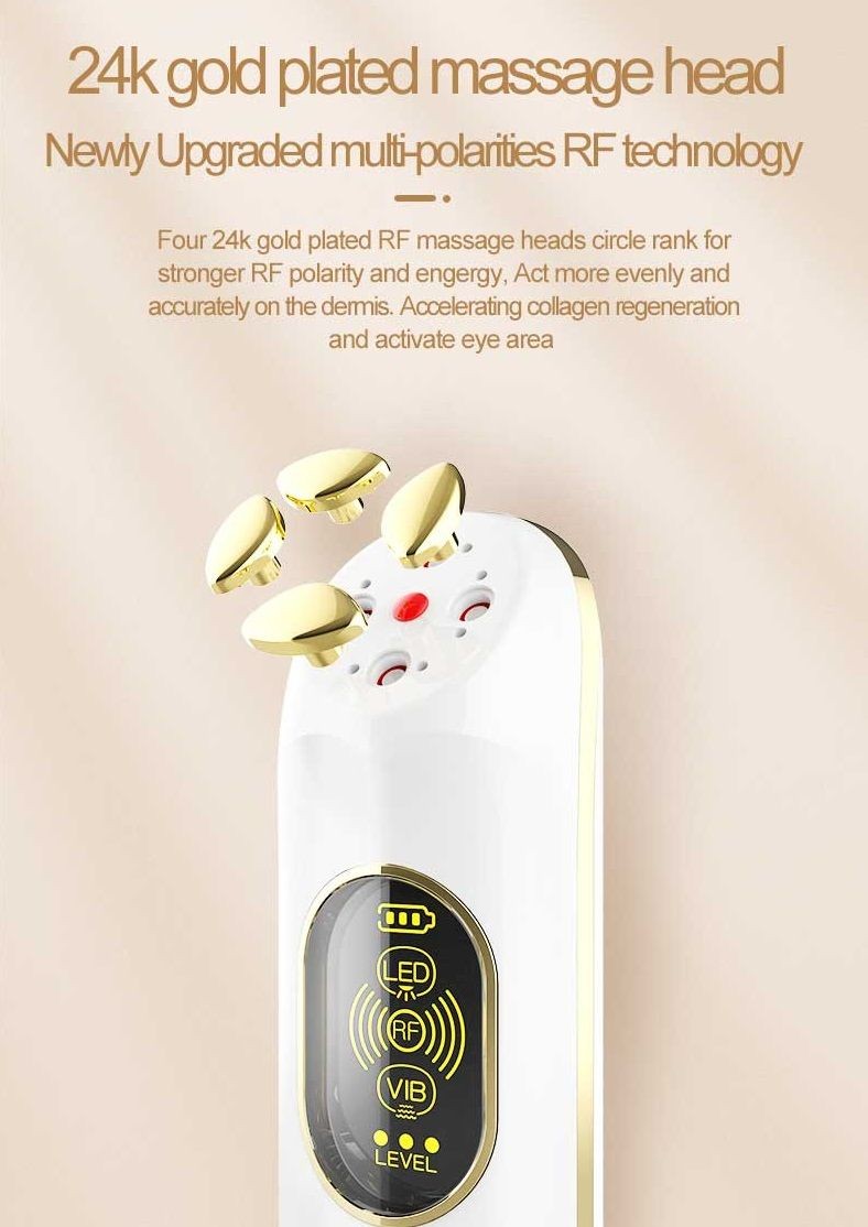 Buy 24k Gold Rf Heated Led Light Therapy Eye Beauty Massager from Shenzhen Margotan Manufacturer ...