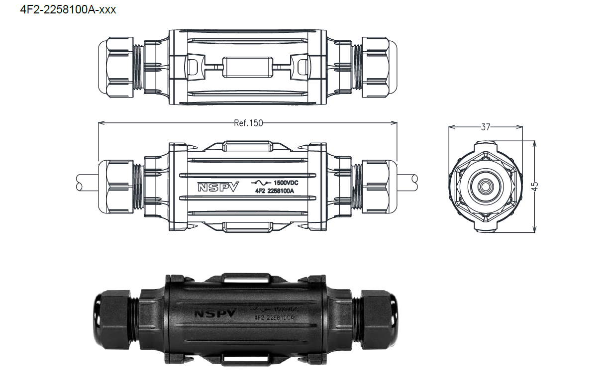 Buy 1500vdc Solar Fuse Connector 100a Solar Inline Fuse from Newsun PV ...