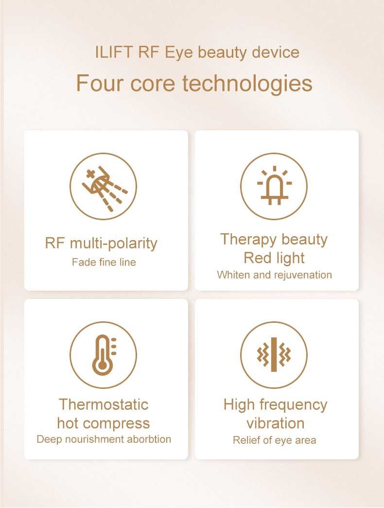 Buy 24k Gold Rf Heated Led Light Therapy Eye Beauty Massager from ...