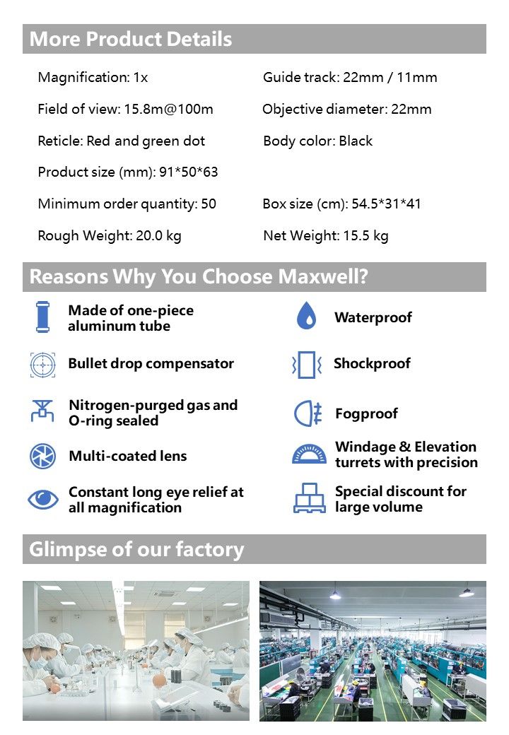 Buy Red Dot Sights,tactical Scope from Nantong Maxwell Optical ...