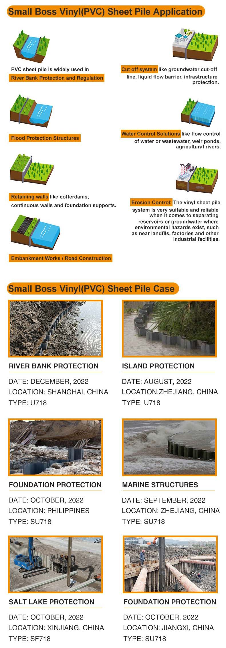 Buy Pvc Sheet Pile Vinyl Sheet Pile For Flood Protection Sf626 from ...