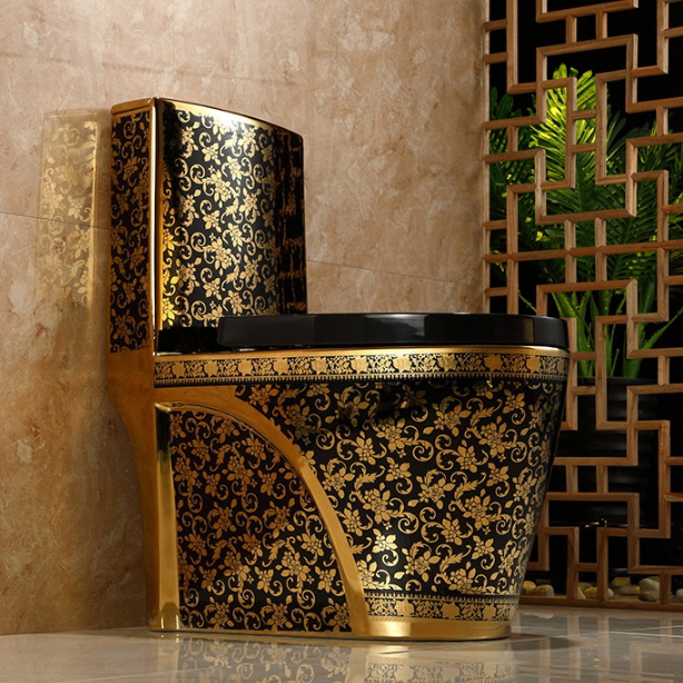 Buy Diamond Pattern Deluxe Electroplated Golden Toilet from Guangdong ...