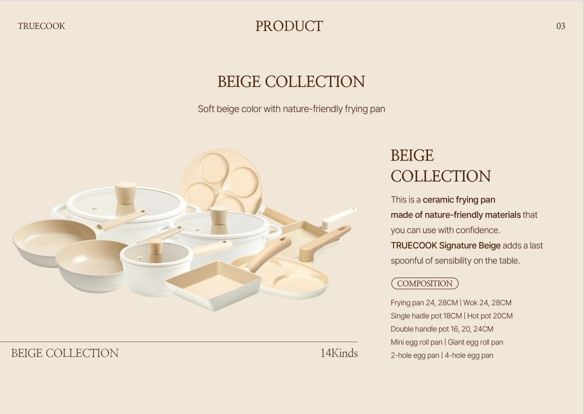 Buy Truecook Ih Ceramic Beige Premium Pans 14 Type from TRUECOOK, South ...