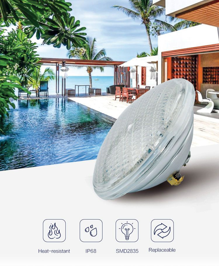 Buy 12v Glass Astral Par56 Replace Led Swim Pool Light Bulb Rgb Par56 Led Swimming Pool Lamp ...