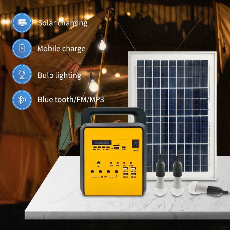 Buy Solar Home Lighting System With Three Led Lights 10w Solar Panel ...