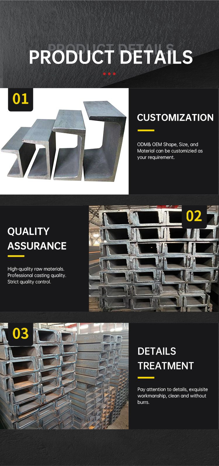 Buy Astm A36 U Channel Steel Beam Carbon Steel Custom Steel U Chanel ...