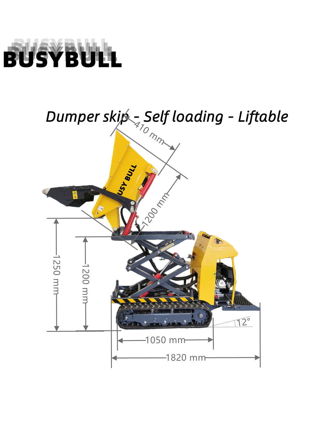 Buy Mini Liftable Self-loading Crawler Dumper Bd05-bh1200 With 500kg ...