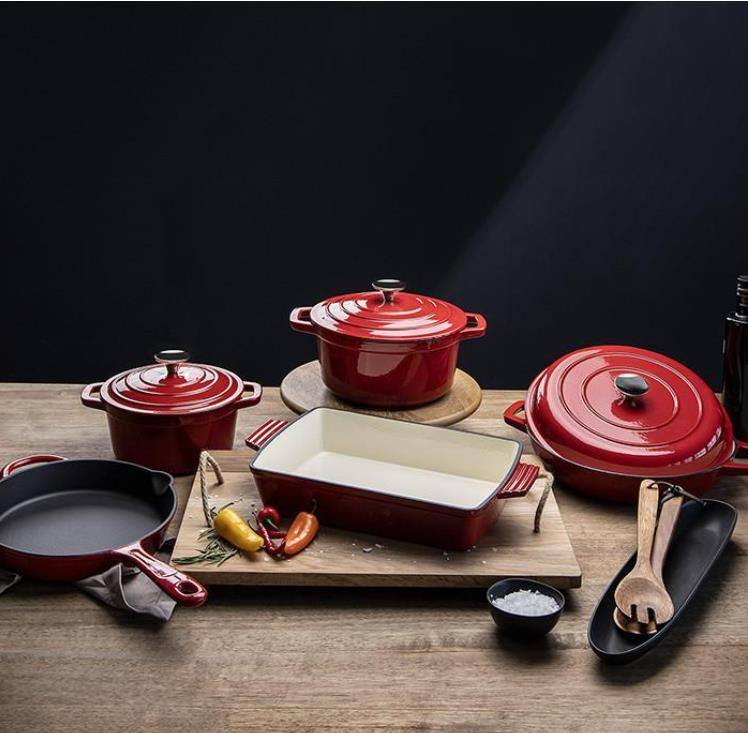 Buy Customizable Enameled Cast Iron Non Stick Cookware Set Cooking Pot ...