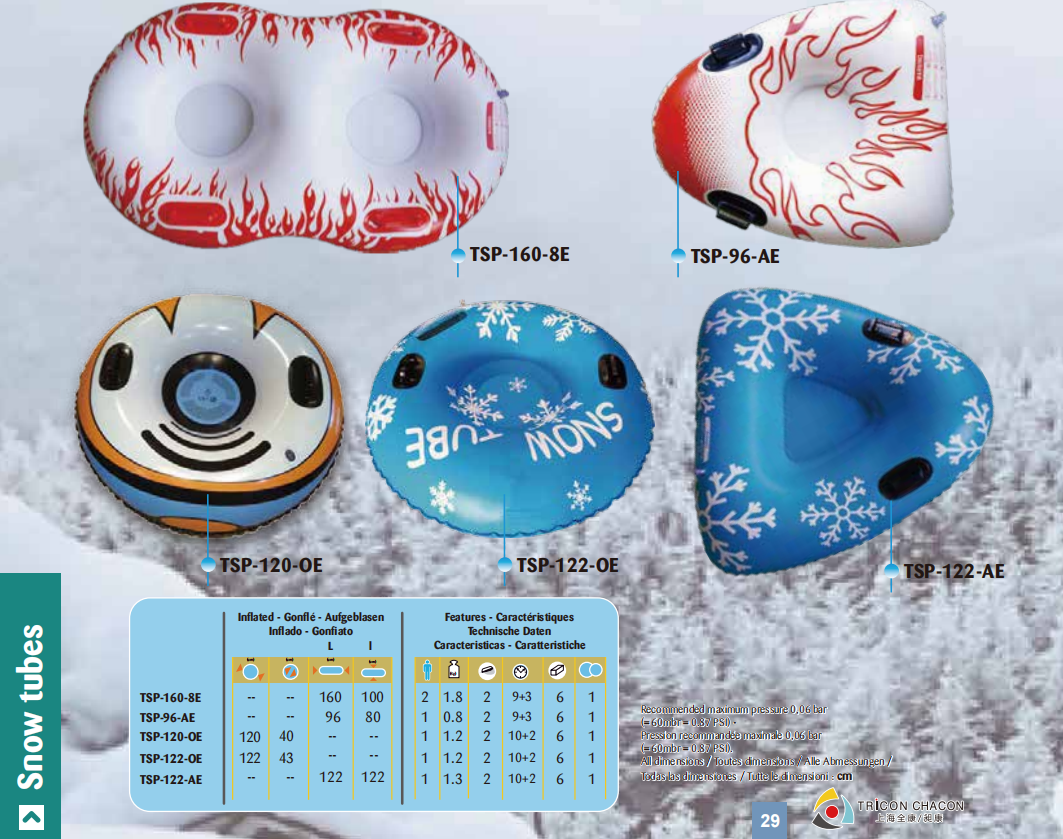 Buy Inflatable Winter Sports Skiing Ring Snow Sledge Toys Blue ...