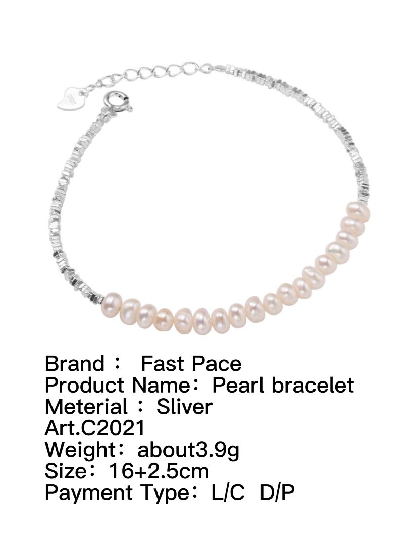 Buy Fast Pace Pearl Shattered Silver Bracelet 2023 Latest Edition For ...