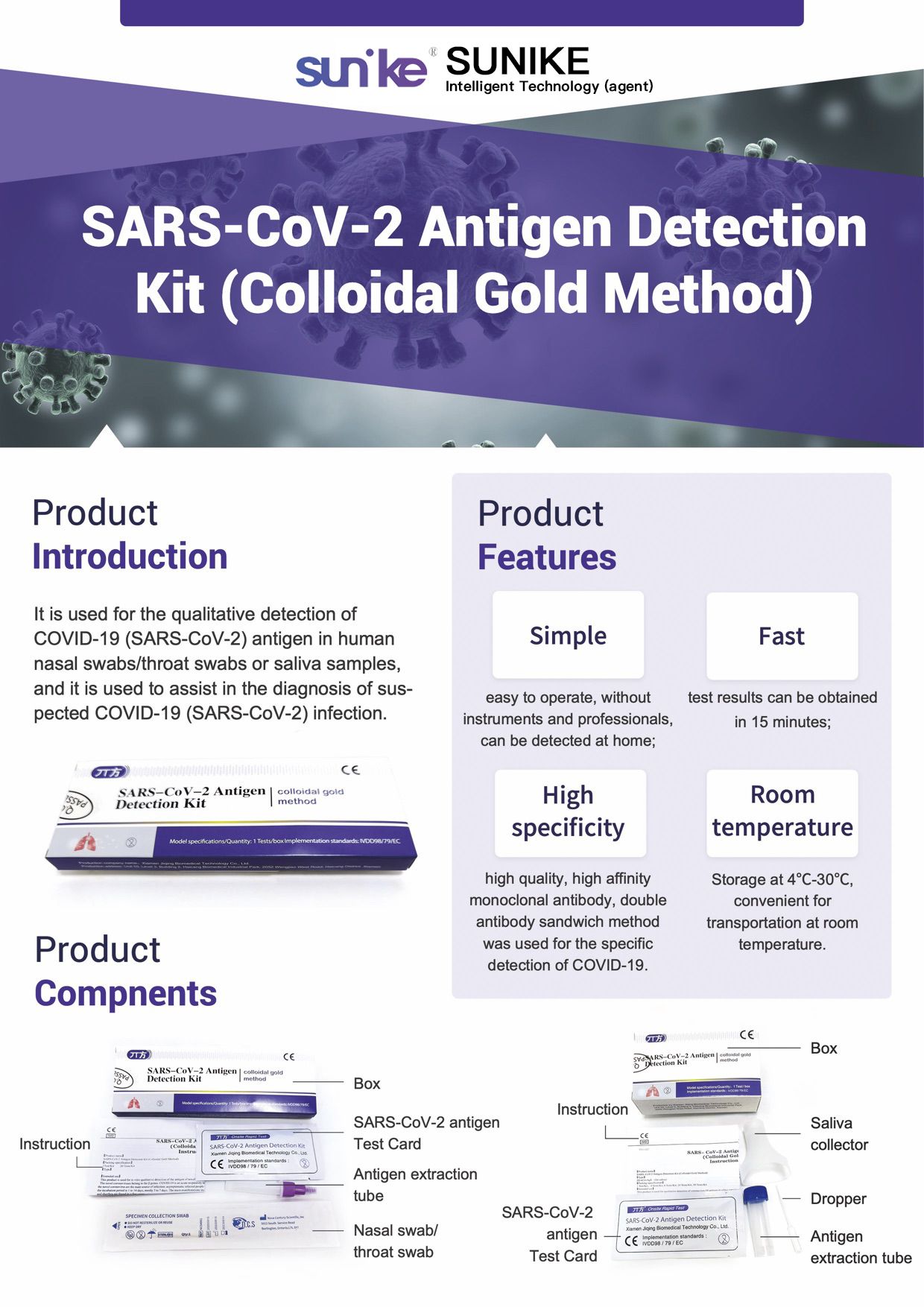 Buy Sars-cov-2 Antigen Detection Kit from 施耐特智能科技有限公司, China ...