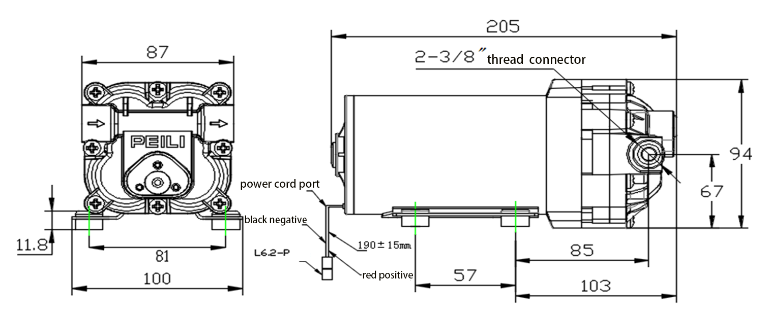 Buy Peili Pump Water Filter Parts 24v 36v 50gpd To 1800gpd Flow Rate ...