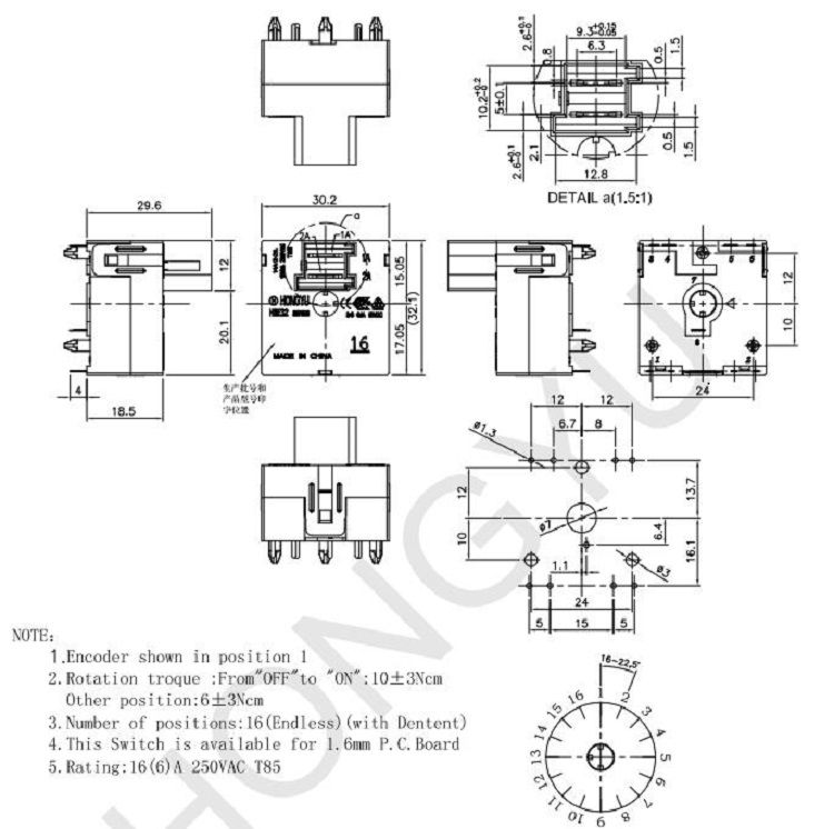 Buy Rotary Encoder Square Encoder Sensor With Power Switch From Hongyu