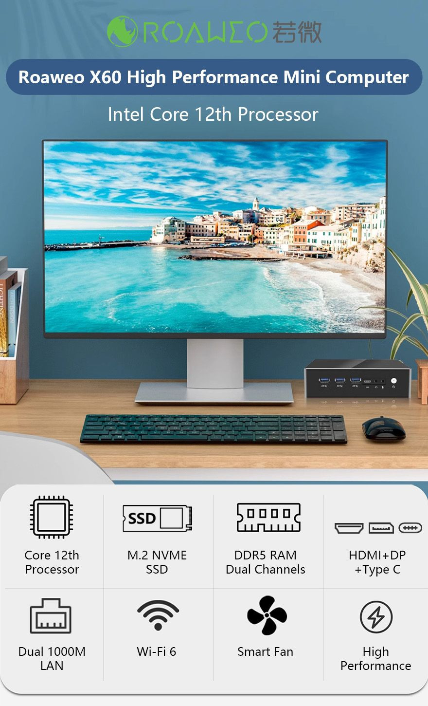 Buy Intel Core I5 I7 12th Generation Mini Pc Gaming Computer High