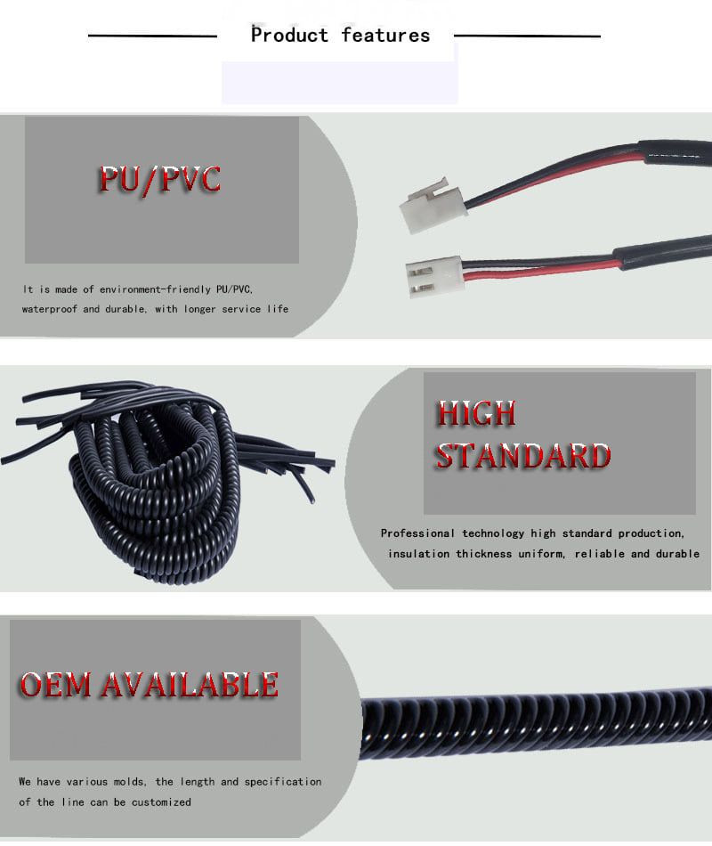 Buy Multiple Cores Oem Spiral Cable Pur Jacket Spiral Spring Wire ...