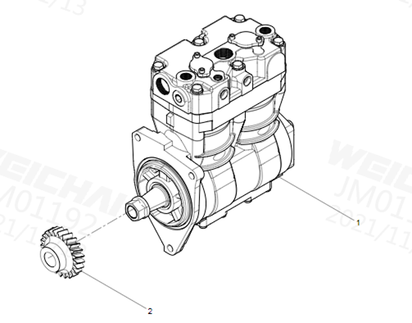 Buy 1003185668 Air Compressor Assembly Weichai Wp12 Wp13 Intake And ...