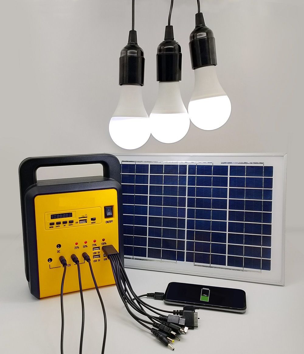 Buy Solar Home Lighting System With Three Led Lights 10w Solar Panel ...