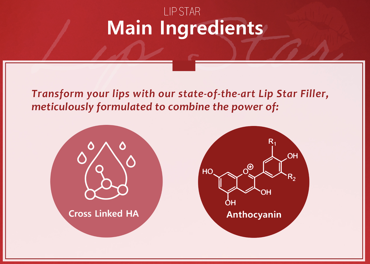 Buy Lip Star 1.2ml Cross-linked Hyaluronic Acid Anthocyanin from ...