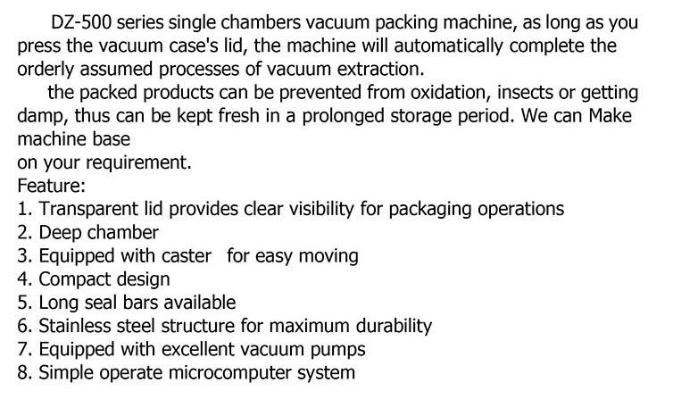 Buy Dz-500 Automatic Table Top Economy Food Hamber Vacuum Sealer ... Buy Dz-500 Automatic Table Top Economy Food Hamber Vacuum Sealer ...
