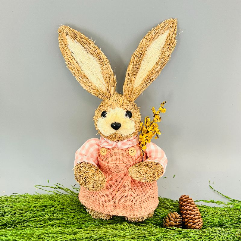 Buy Shenyang For Star Crafts Handmade Natural Straw Easter Bunny Decor ...