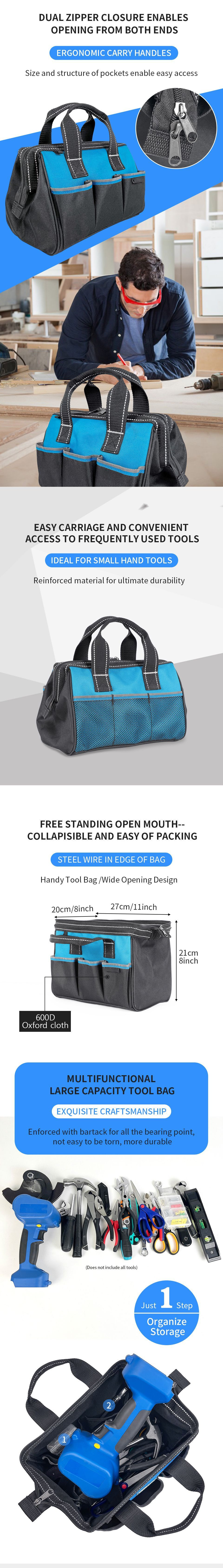 Buy Wide Mouth Tool Bag,10-inch Tool Storage Bags Small Tool Bag ...