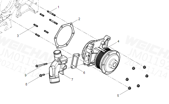 Buy Pure Weichai Engine Wd12 Wp12 Accessories 612600061872 Water Pump ...