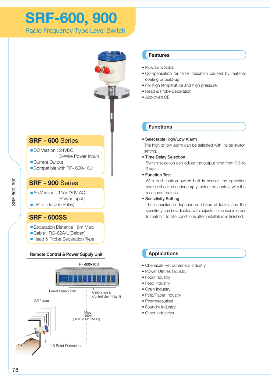 Buy Radio Frequency Type Level Switch: Srf-600, 900 from Seojin Instech ...