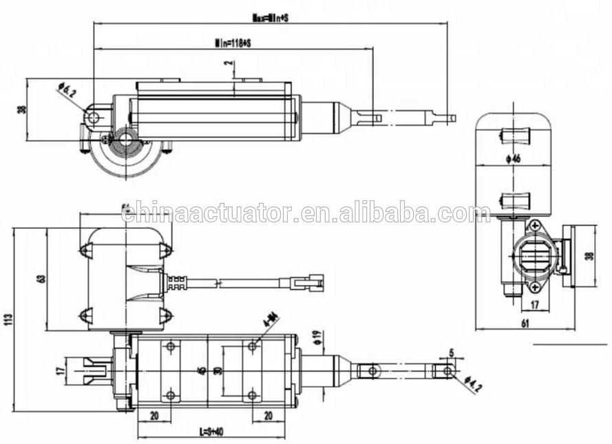 Buy 12v Dc Js35m03 Compact Small Mini Linear Actuator Home Appliance ...