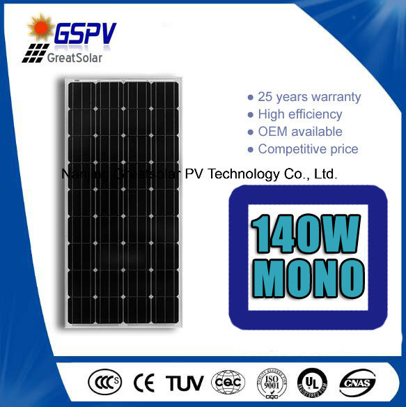 Buy 140w Mono Solar Panel With Tuv, Ce, Cqc from Nanjing Greatsolar PV ...