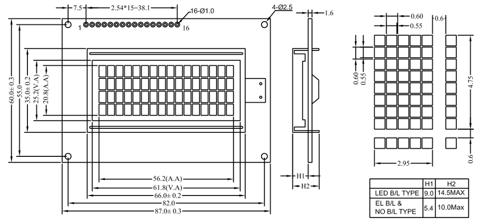 Buy 16x4 Lcd Display 4x16 Dot Matrix Module Stn Cob from Shenzhen ...