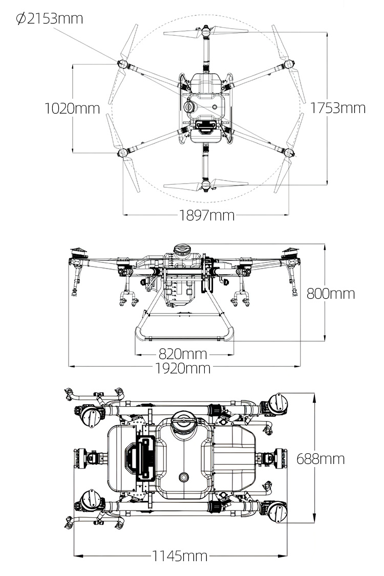 Buy 30l Exportable Agricultural Spraying Uav Carbon Fiber Frame ...