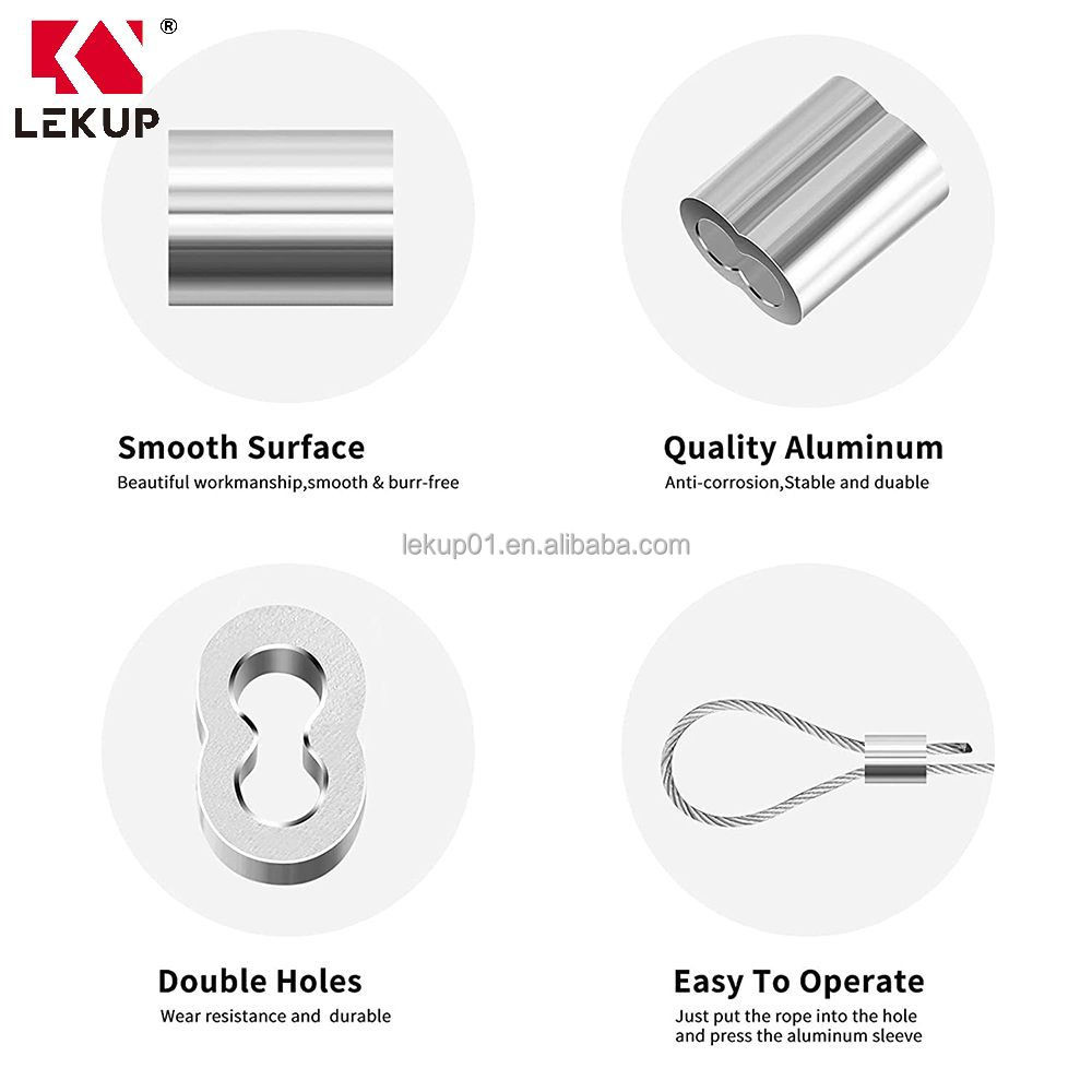 Buy Aluminum Crimping Double Barrel Set Ferrule Loop Sleeve Double ...