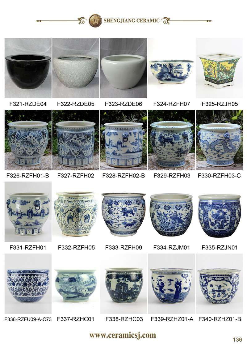 Buy Antique Porcelain Fish And Algae Pattern Blue And White Ceramic ...