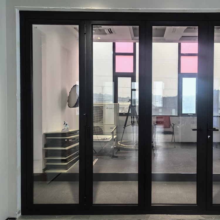 Buy Balcony Aluminum Profile Frame Sliding Folding Doors Double Glazing ...