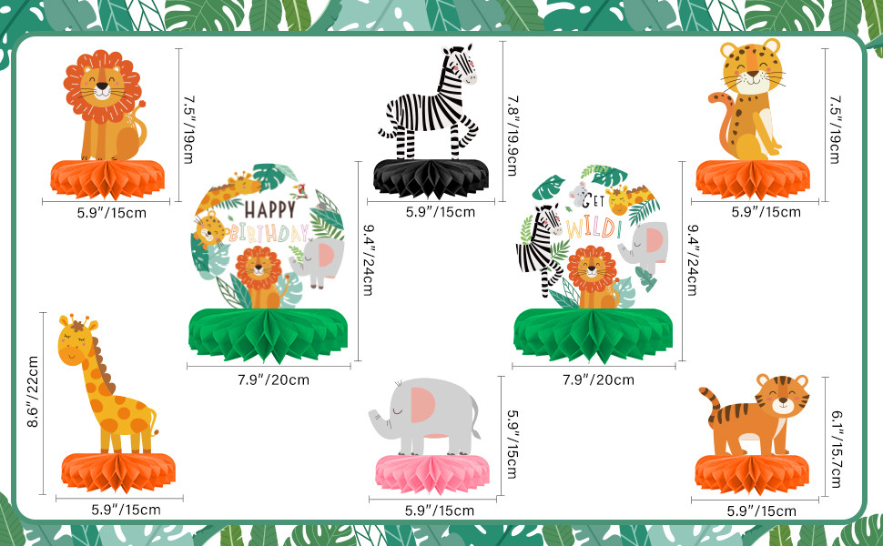 Buy Birthday Decorations Table Centerpiece Animals Theme Party Supplies ...