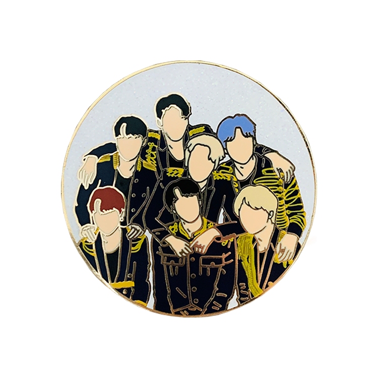 Buy Bulk New Hard Enamel Antique Metal Gold Kpop Bts Lapel Pins With ...