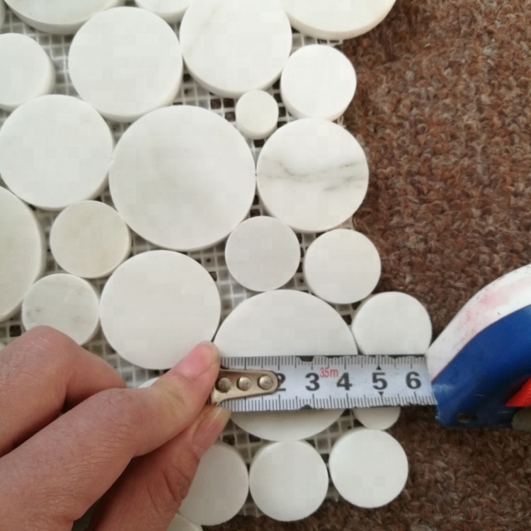 Buy Calacatta Gold Bubble Round Marble Mosaic Tile from Xiamen Good ...