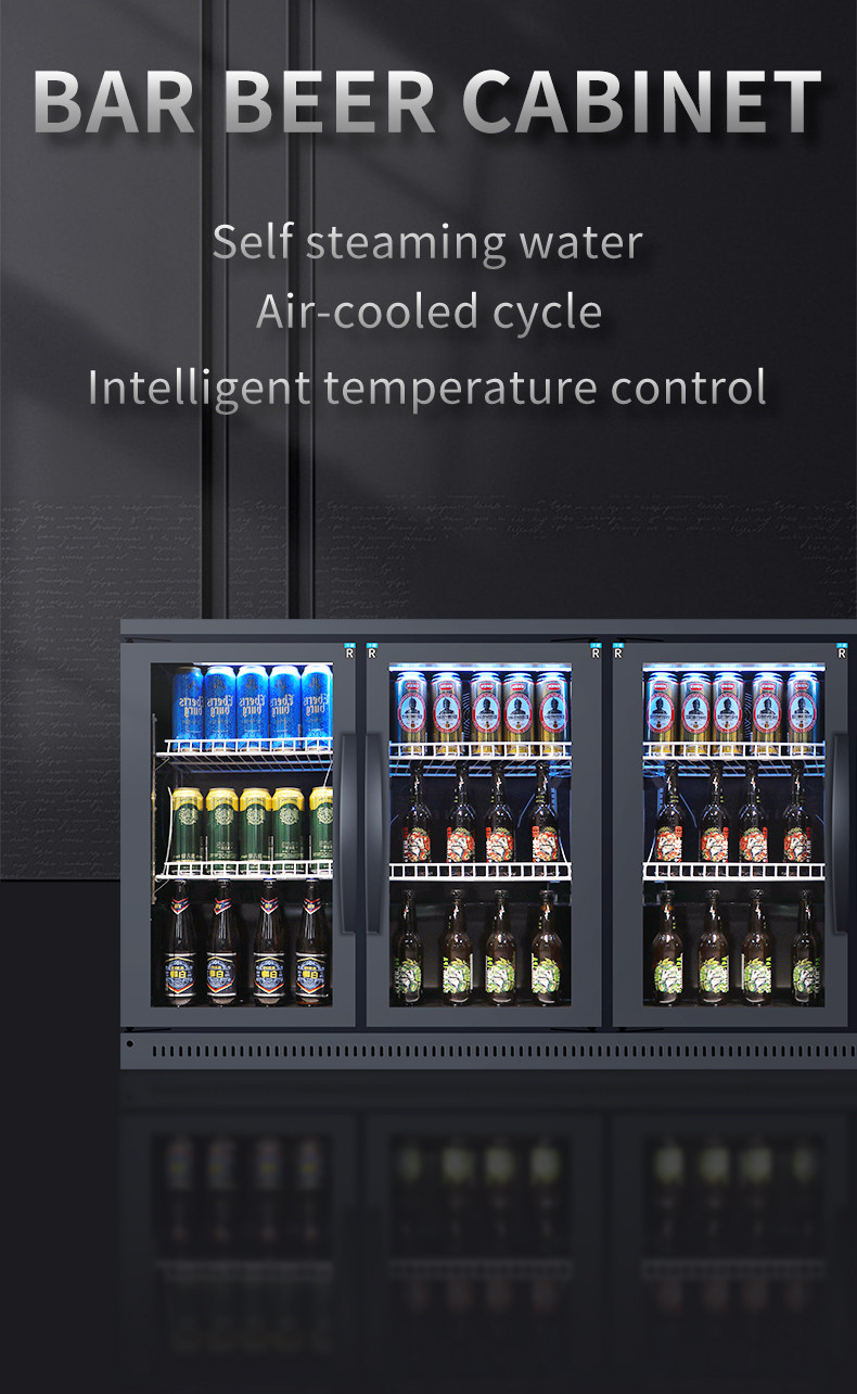 Buy Commercial Bar Counter Custom Display Fridge Double Door Display ...