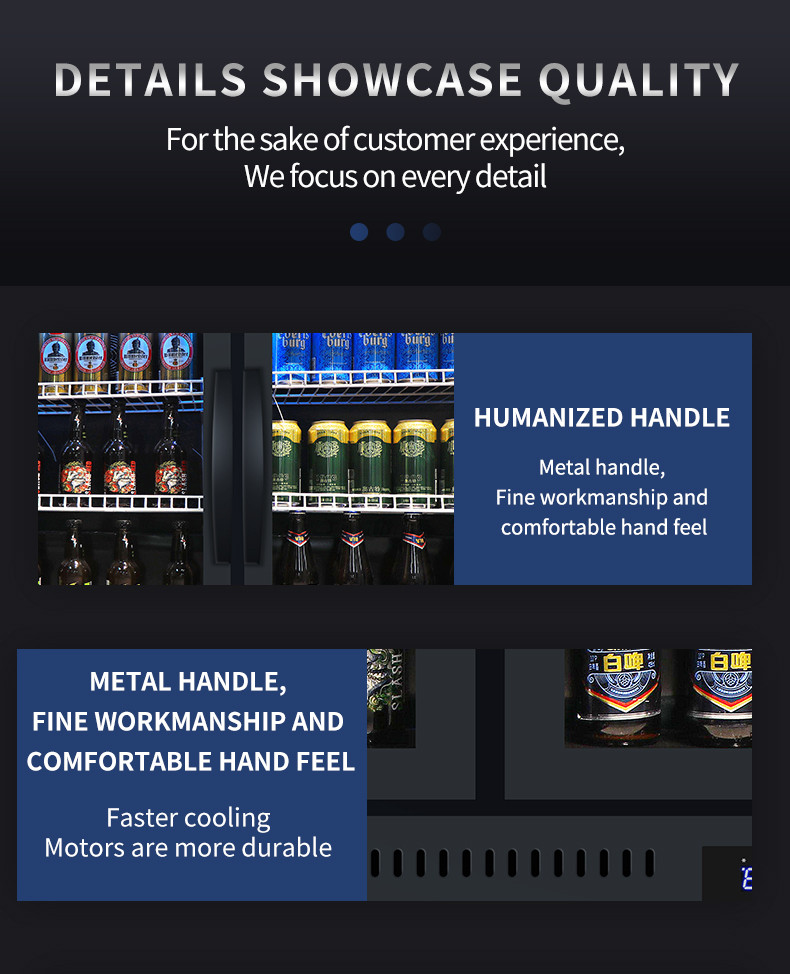 Buy Commercial Bar Counter Custom Display Fridge Double Door Display ...