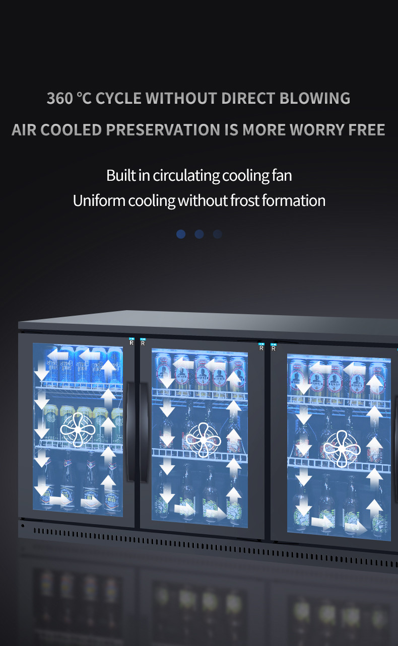 Buy Commercial Bar Counter Custom Display Fridge Double Door Display ...