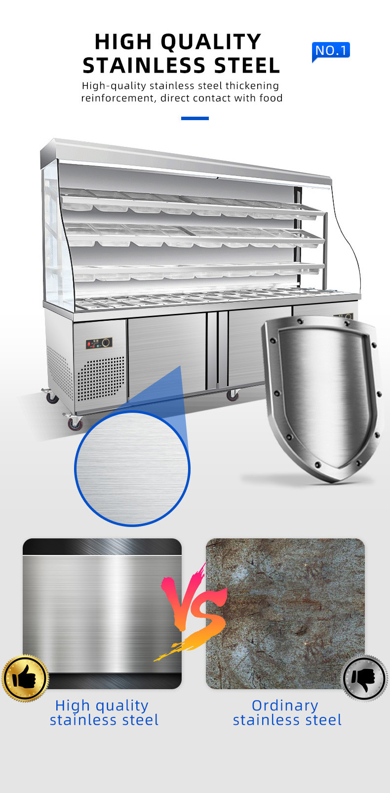 Buy Commercial Display Fridge Counter Top Display Fridge Freezer Deli ...