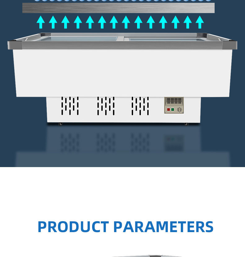 Buy Commercial Kitchen Island Ice Chest Display Freezer Double Island ...