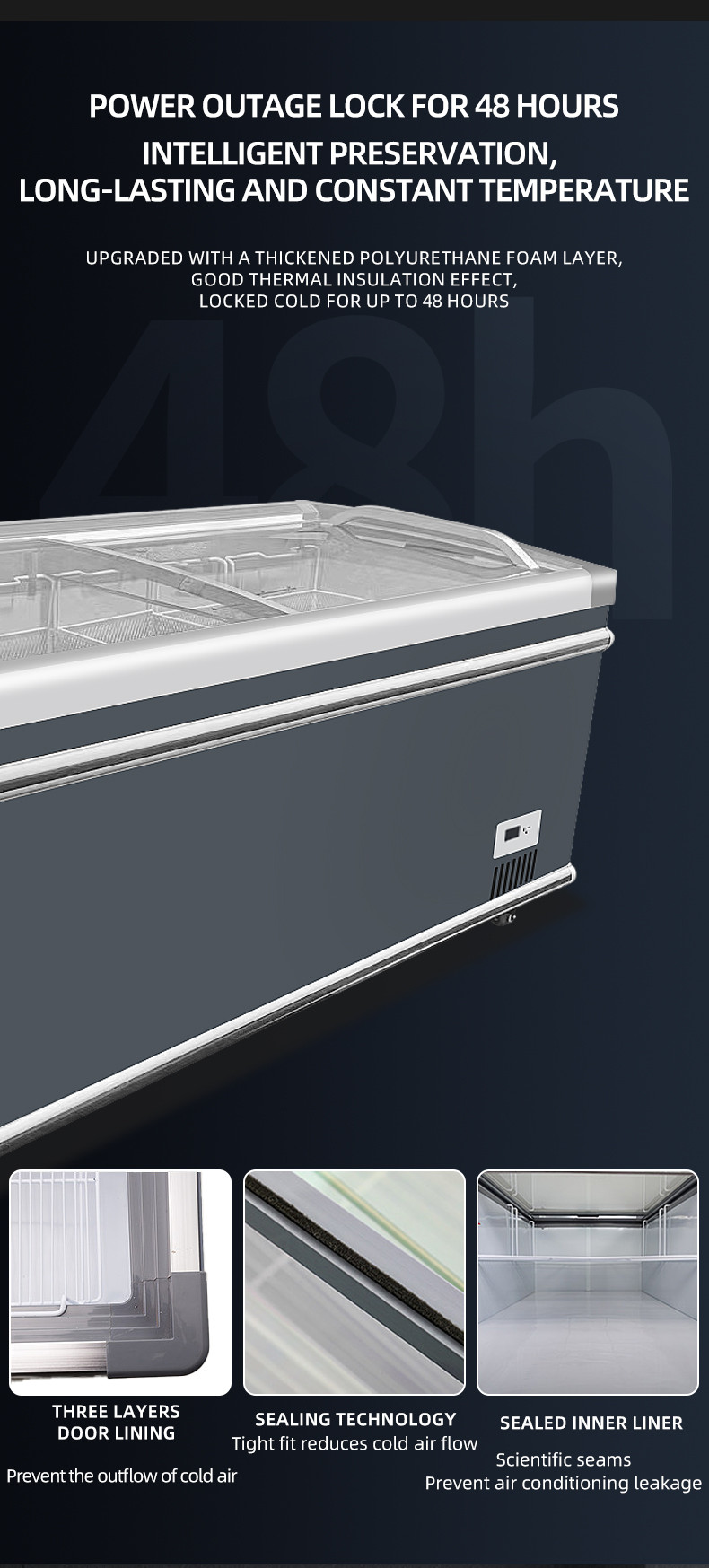 Buy Commercial Supermarket Show Case Display Fridge Chicken Display ...