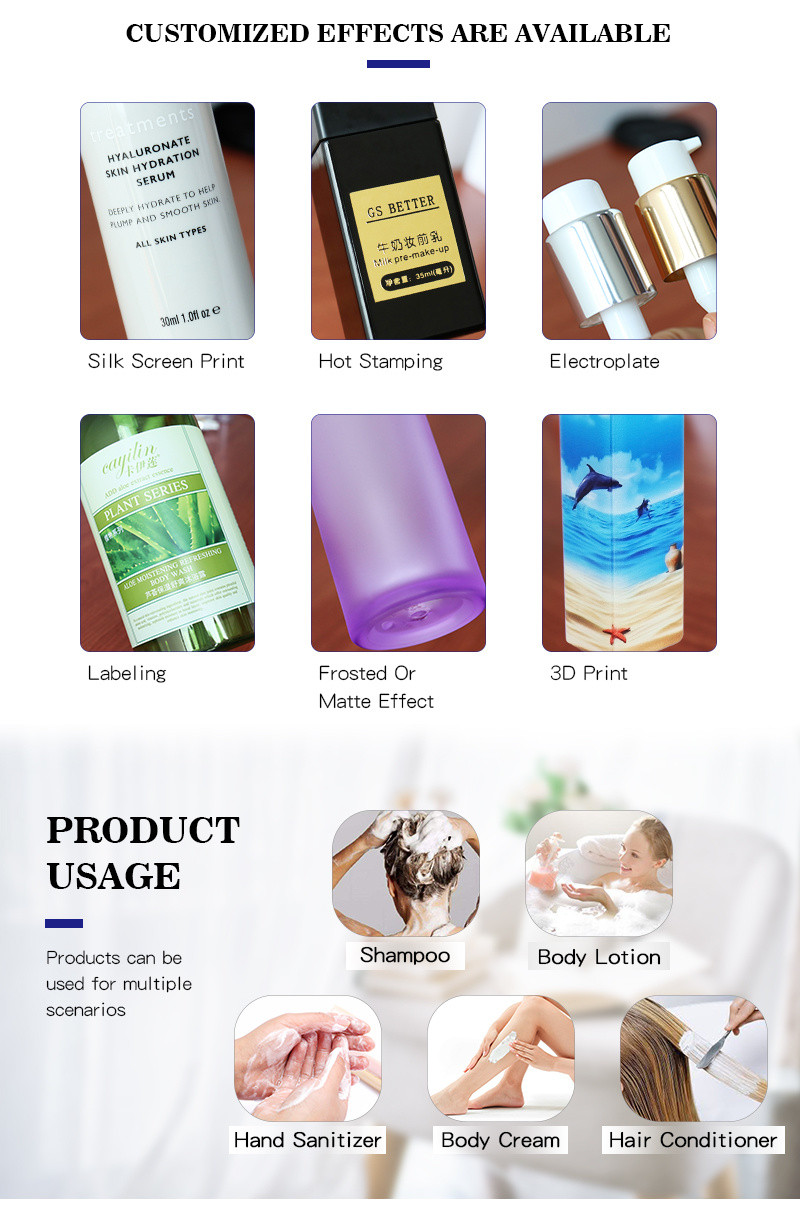 Buy Cosmetic Packaging Little Blue Pink Plastic 50ml 60ml Cute Hotel ...