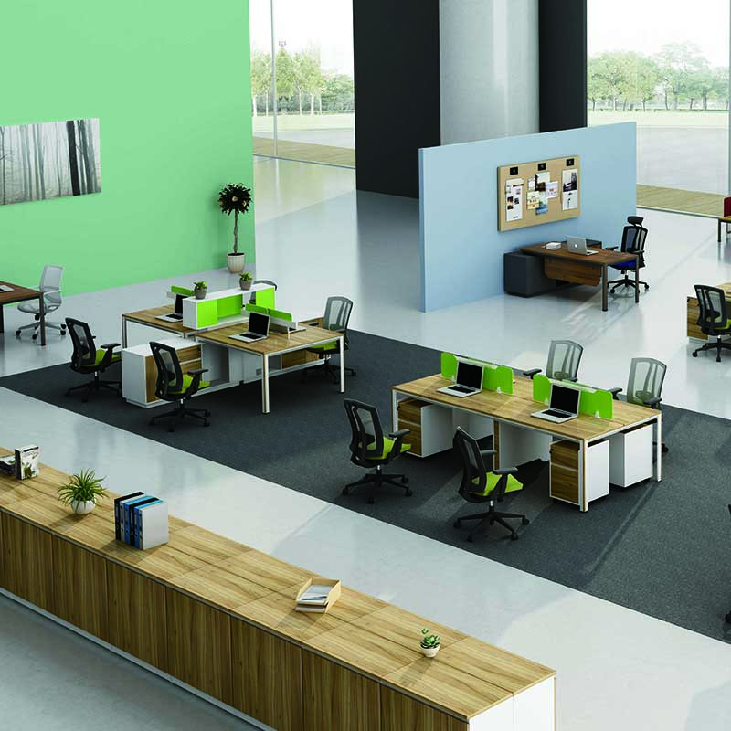 Buy Cubicle Workstation Staff Desk With Partition 4 Seat Office ...