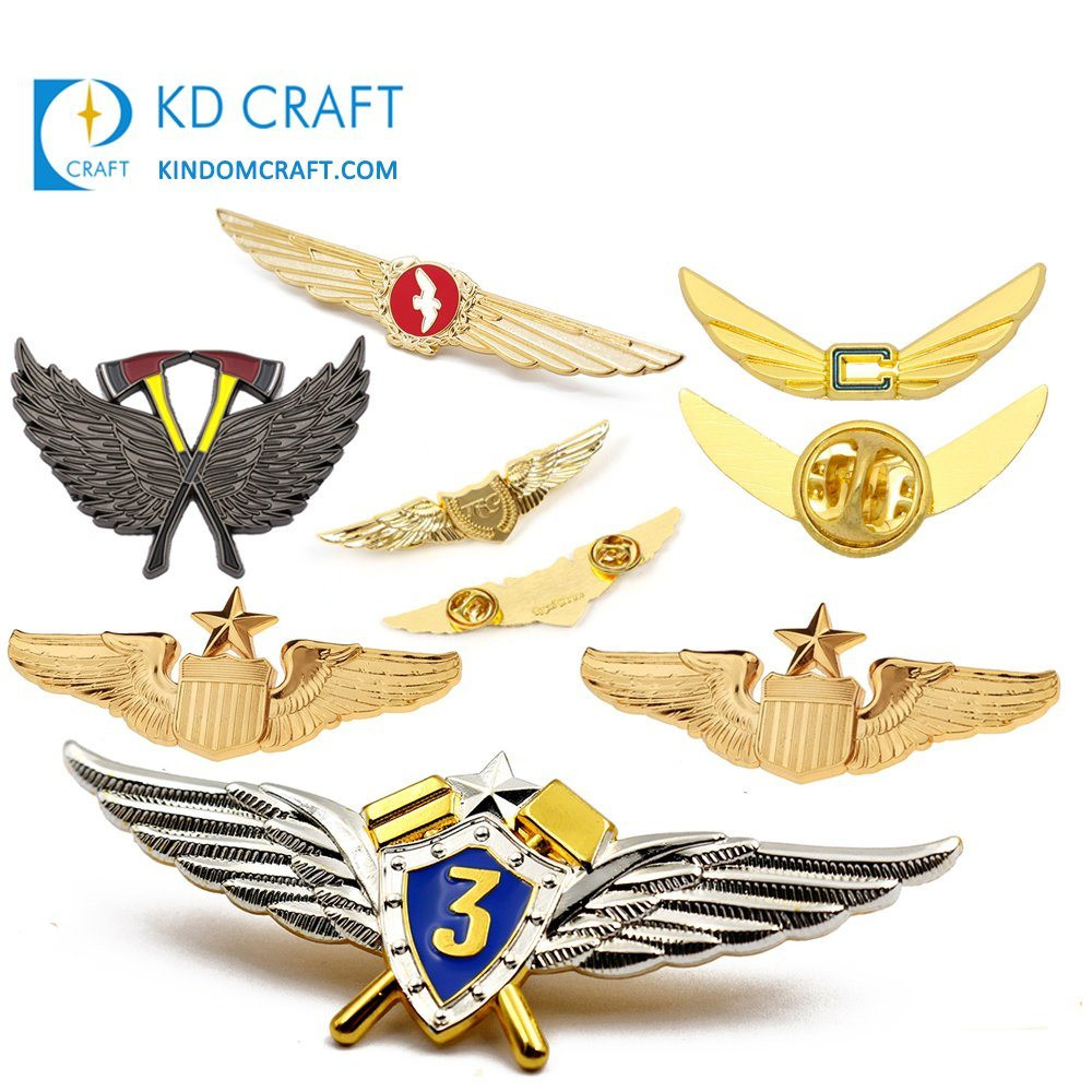 Buy Custom Design Your Own 3d Gold Aircraft Pin Badge Metal Aeroplane ...