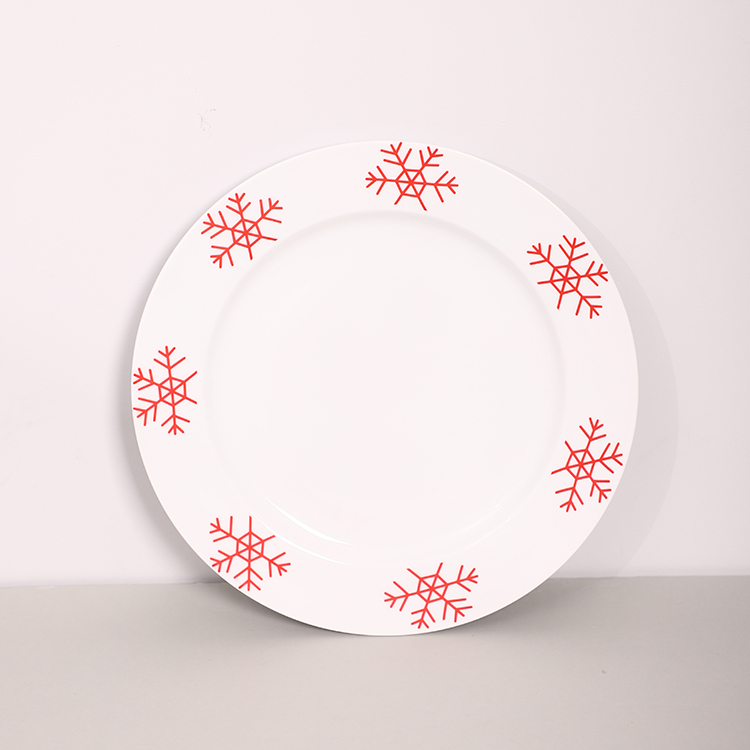 Buy Custom Printing Red Snowflake Porcelain Dinnerware Bowl Plate ...