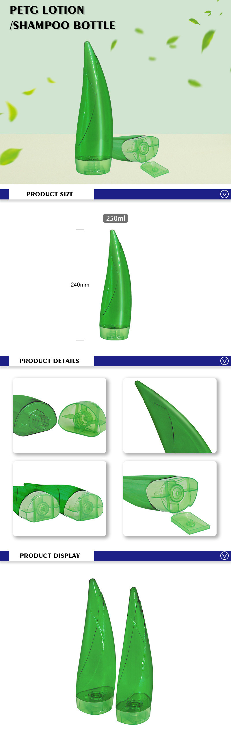 Buy Custom Shampoo Bottle Packaging With Logo 250ml Sharp Design Petg ...