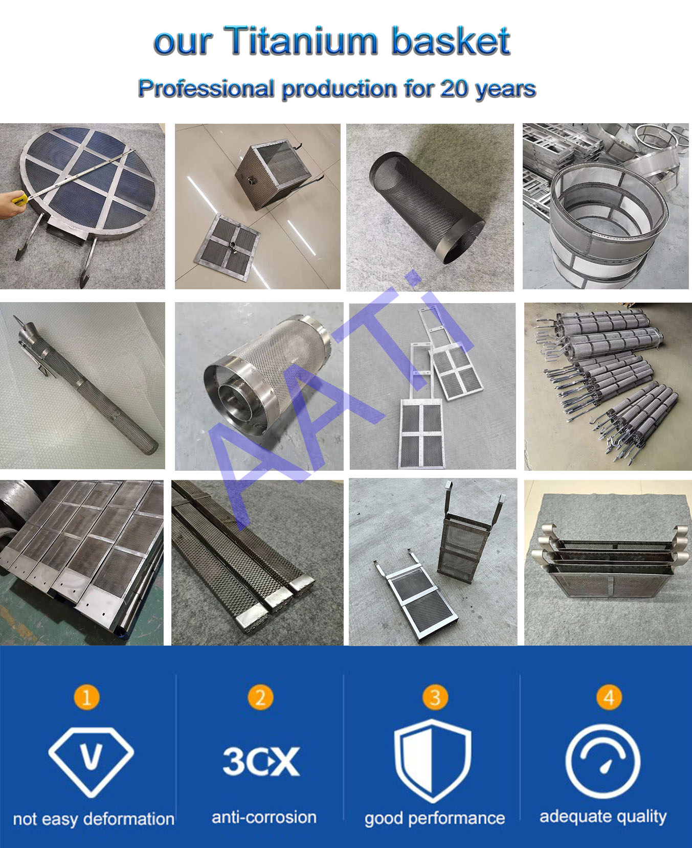 Buy Custom Titanium Mesh Basket Price Per Kg Gr2 Plating Titanium ...